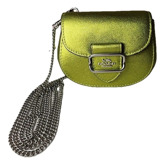 Coach | Bags | Coach Morgan Metallic Green Signature Monogram Leather ...